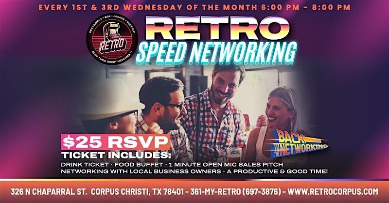 RETRO Speed Networking, RETRO - Restaurant/Bar/Arcade/Rooftop, Corpus Christi, 17 April 2024 ...