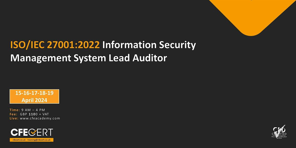ISO/IEC 27001:2022 Information Security Management System Lead Auditor₤ ...
