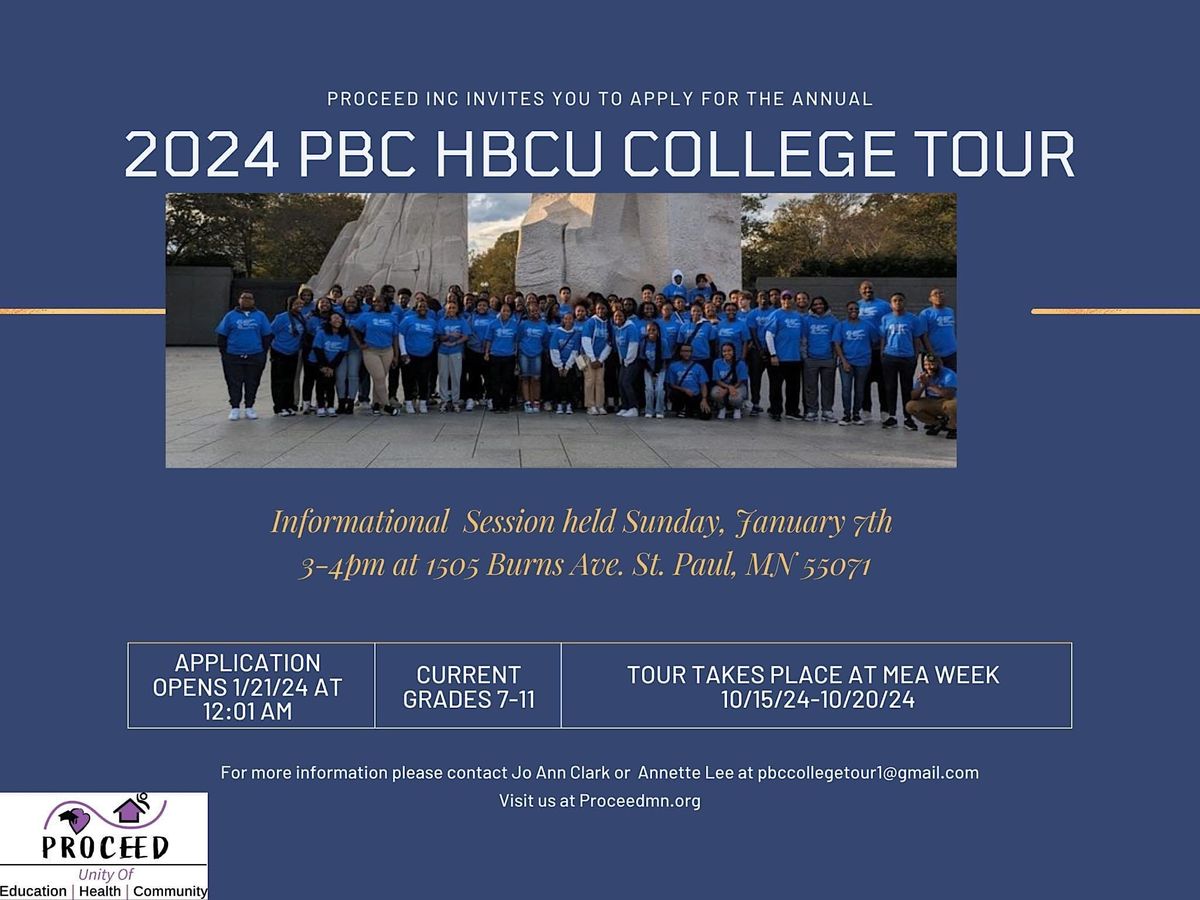 PROCEED PBC HBCU College Tour informational, Progressive Baptist Church ...