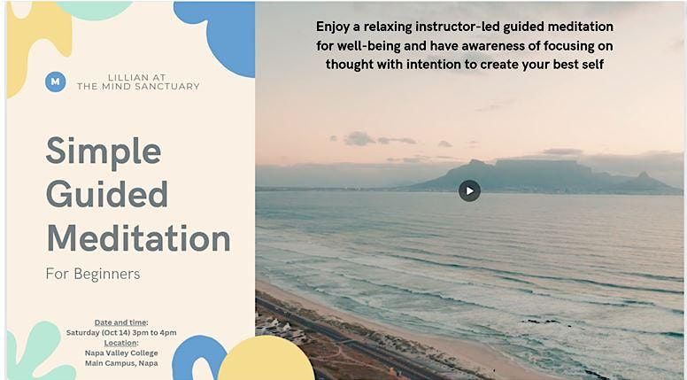 Simple Guided Meditation, Napa Valley College-Main Campus, 14 October ...