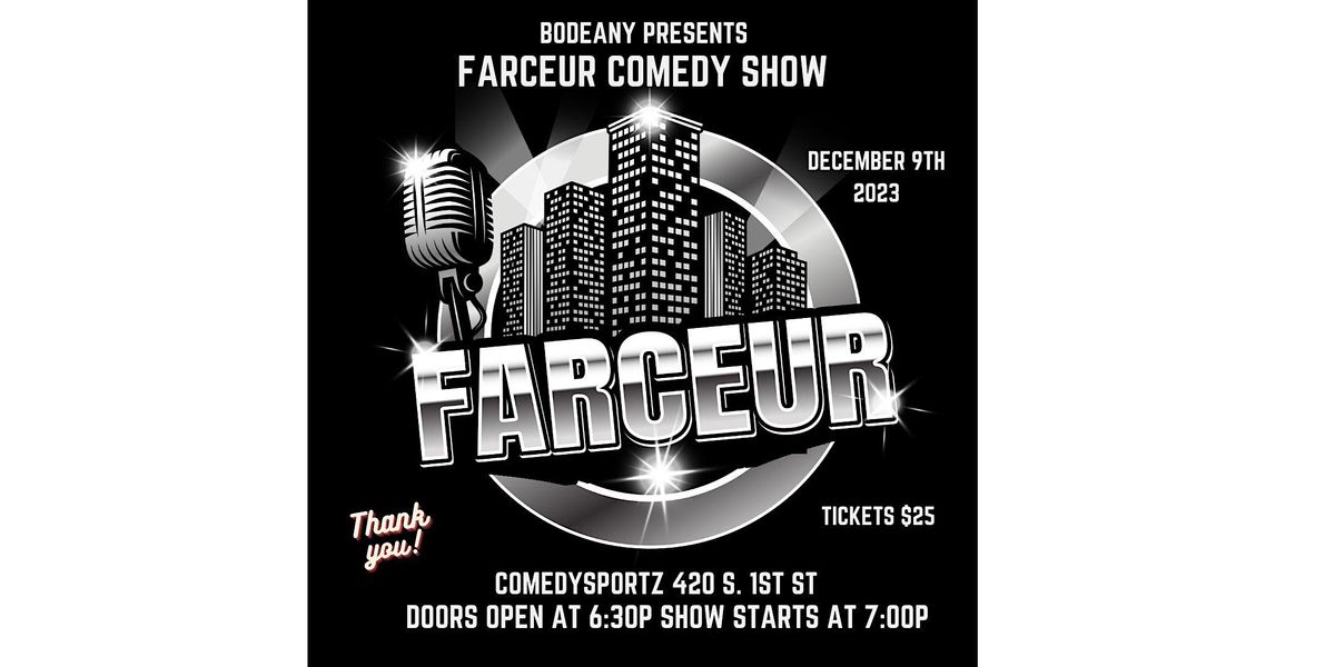 [FARCEUR] COMEDY SHOW, ComedySportz Milwaukee, 9 December 2023 ...