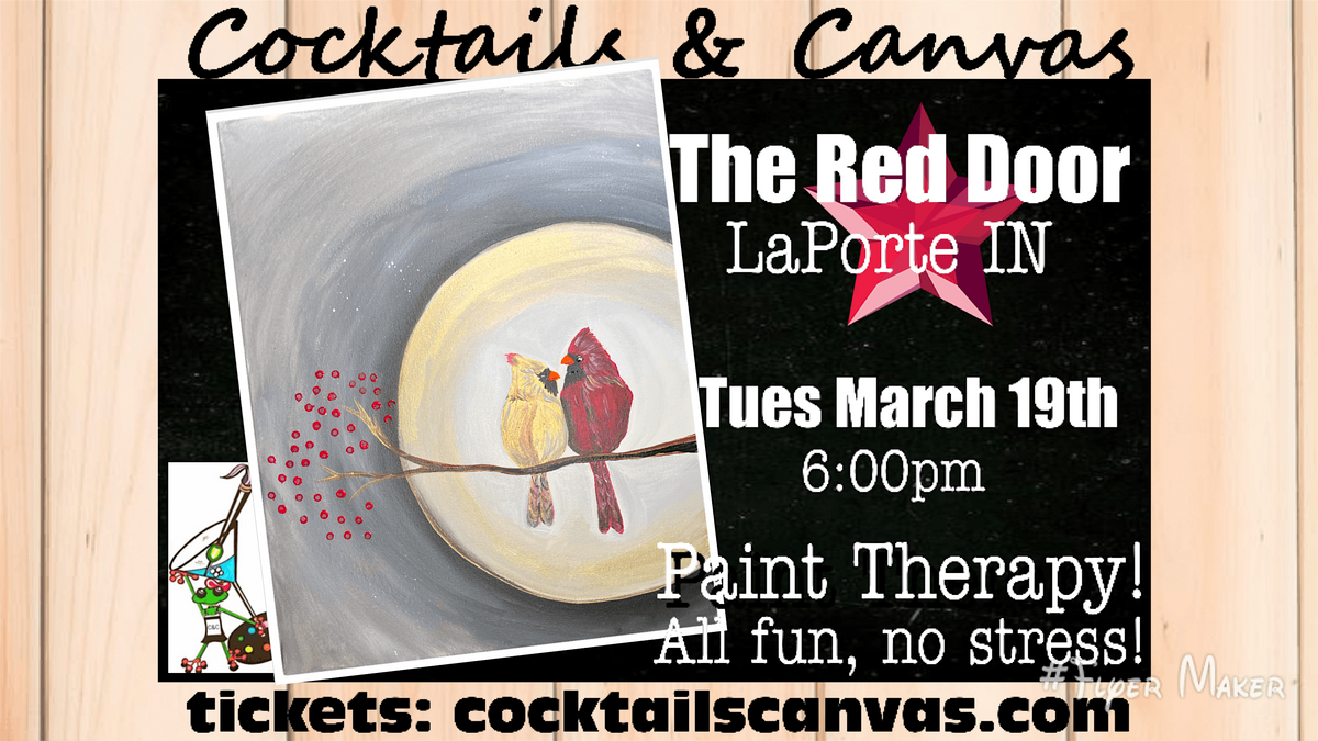 "Cardinals in the Moonlight" Cocktails and Canvas Painting Art Event ...
