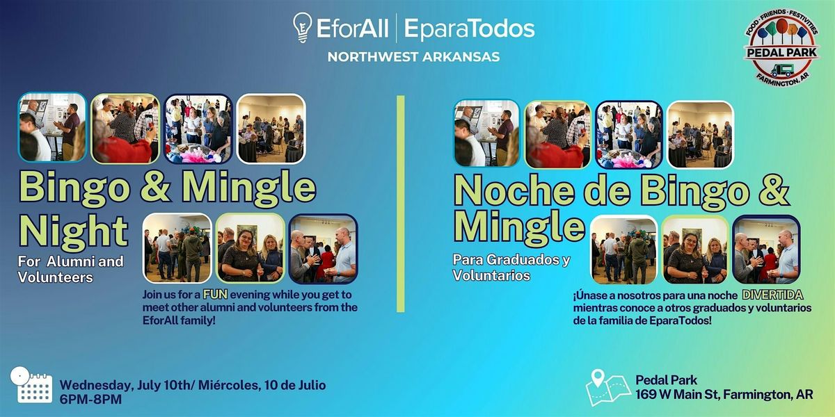 Bingo & Mingle Night for EforAll Alumni & Volunteers, Pedal Park ...