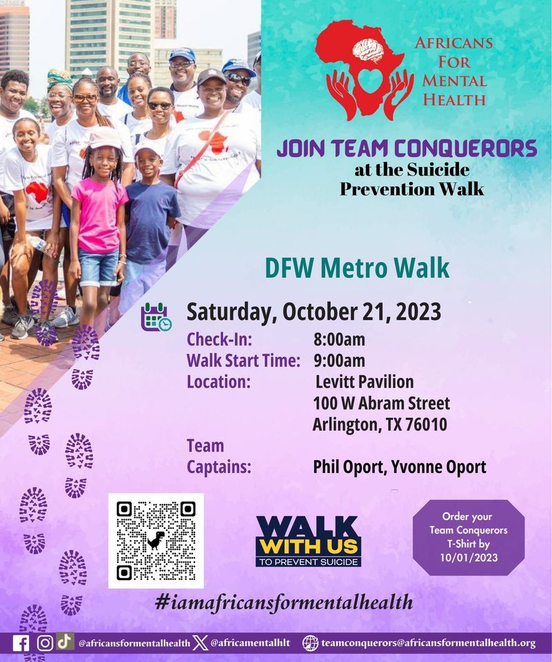 Join Team Conquerors DFW - Africans for Mental Health, Levitt Pavilion ...