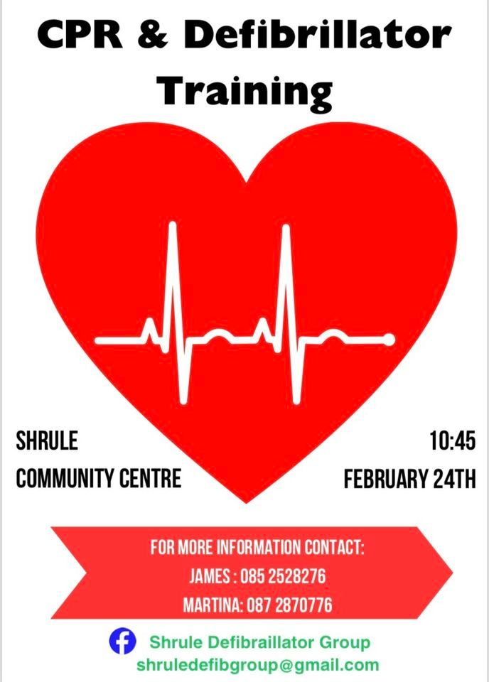 CPR and Defibrillator Training , Shrule Community Centre, Westport, 24 ...