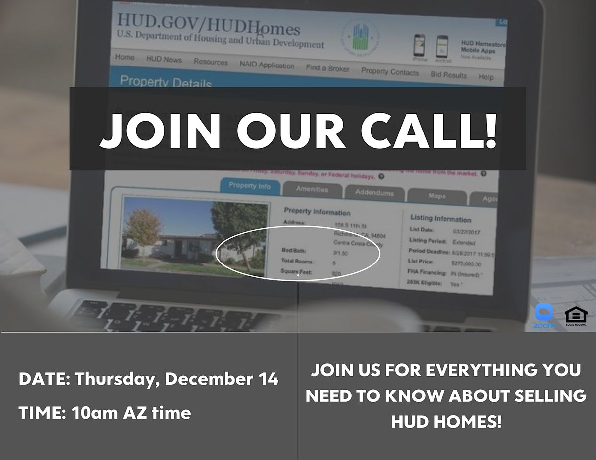 Successfully Selling HUD Homes in AZ & NV, December 14 2023 | Online ...