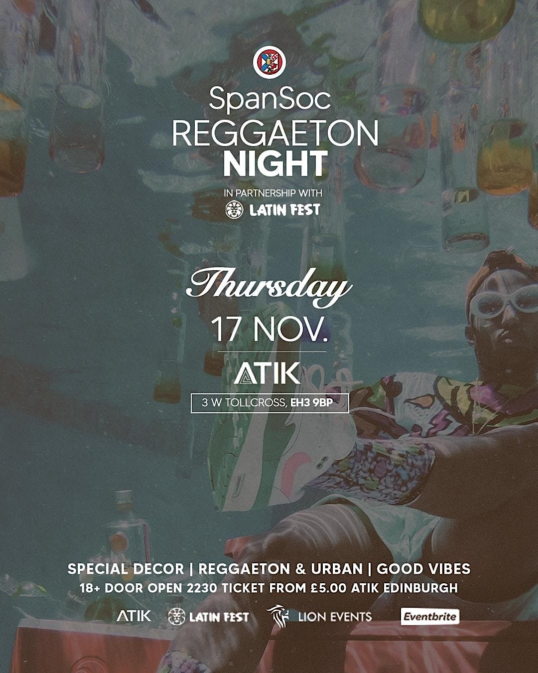 Spanish Society Reggaeton Night, ATIK, Edinburgh, 17 November to 18 ...
