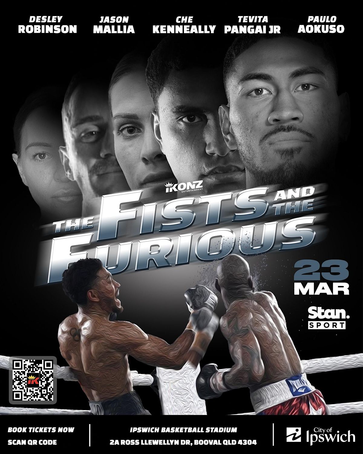 THE FISTS AND THE FURIOUS, Ipswich Basketball Stadium, Ross Llewellyn ...