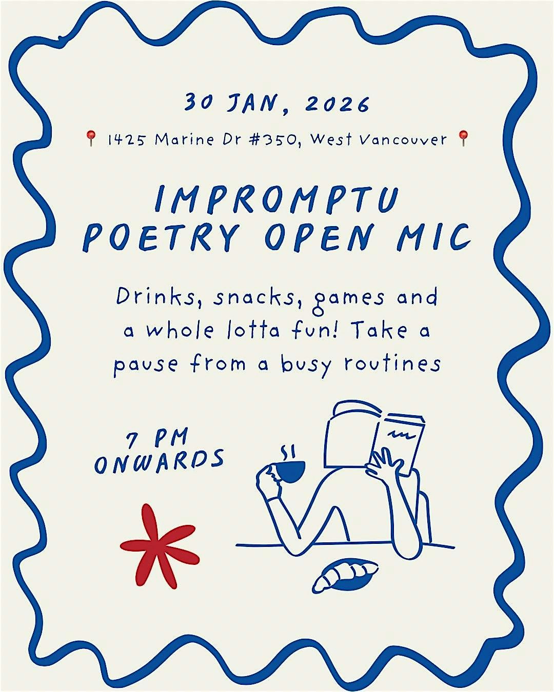 Impromptu poetry open mic, 1425 Marine Dr #350, West Vancouver, 30 ...