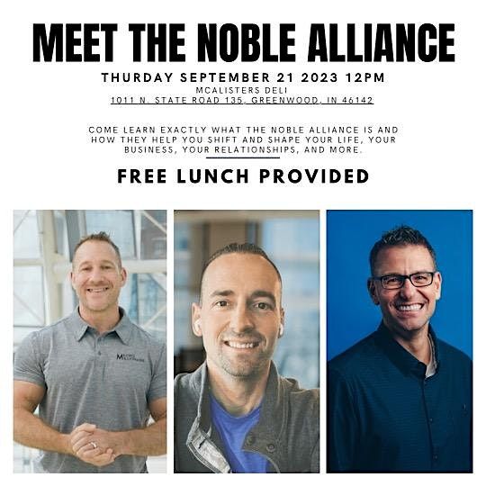 Meet The Noble Alliance, McAlister's Deli, Greenwood, 21 September 2023 ...