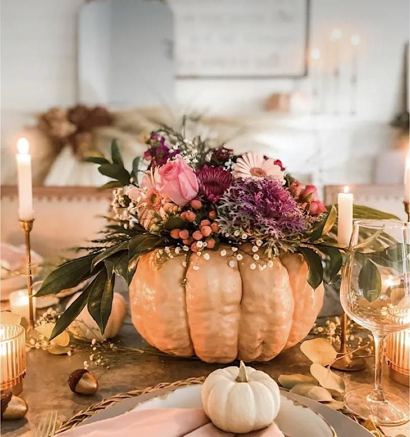 Pumpkin Floral DIY Thanksgiving Centerpiece, Harkness Edwards Vineyards ...