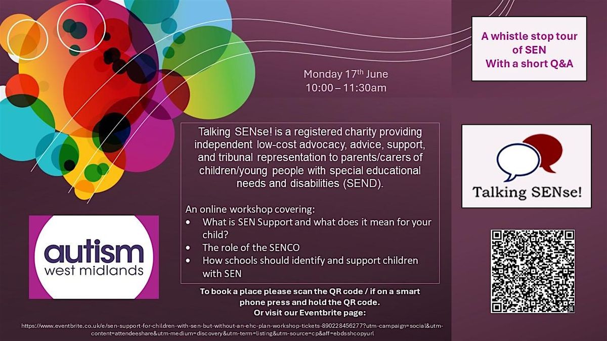 SEN Support for children with SEN but without an EHC plan Workshop ...