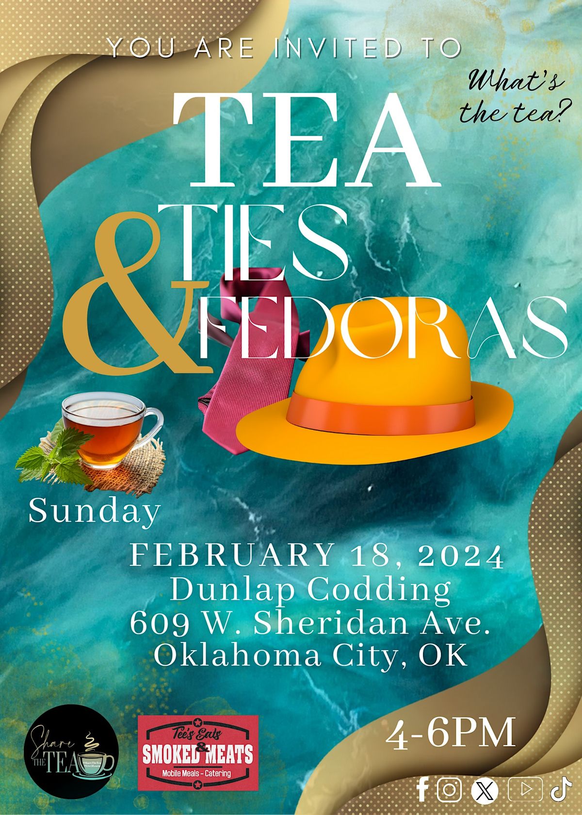 TEA, Ties & Fedoras, Dunlap Codding, Oklahoma City, 18 February 2024 ...