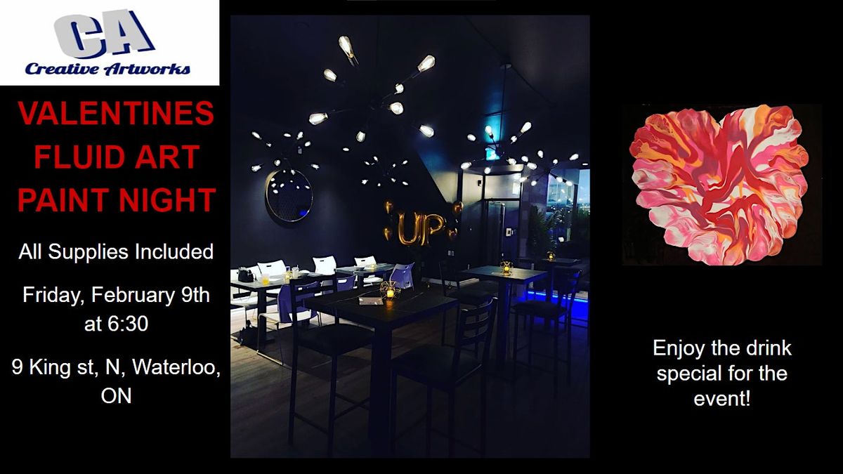 Valentines Fluid Art Paint Night, Up Lounge, Waterloo, 9 February 2024 ...