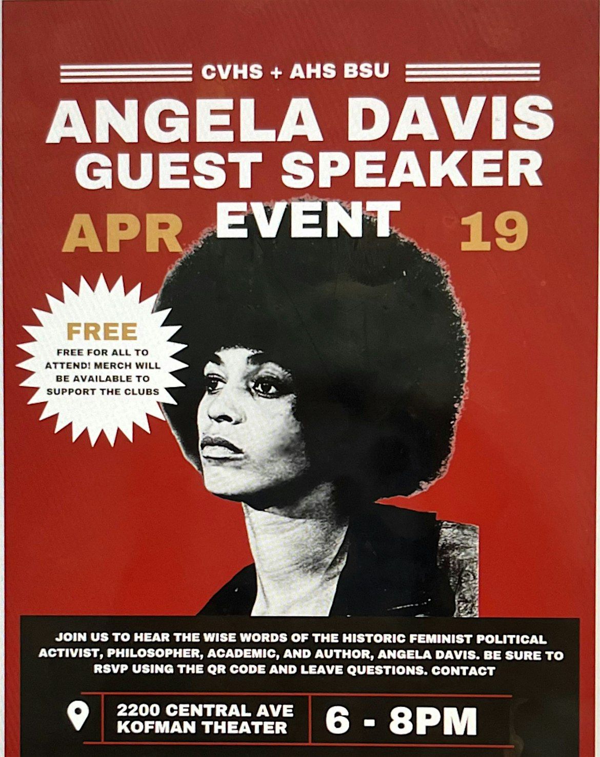 Angela Davis Speaker Event, Alameda High School, 19 April 2024 | AllEvents
