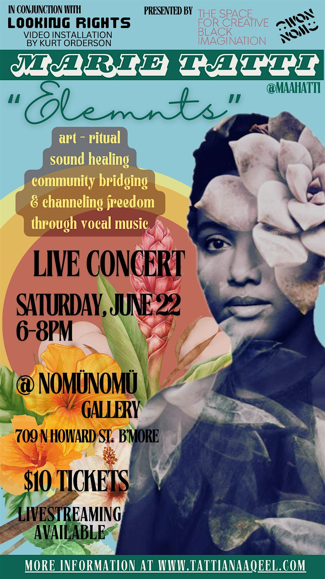 Marie Tatti Presents "Elemnts" Live Concert in Baltimore, 709 N Howard ...