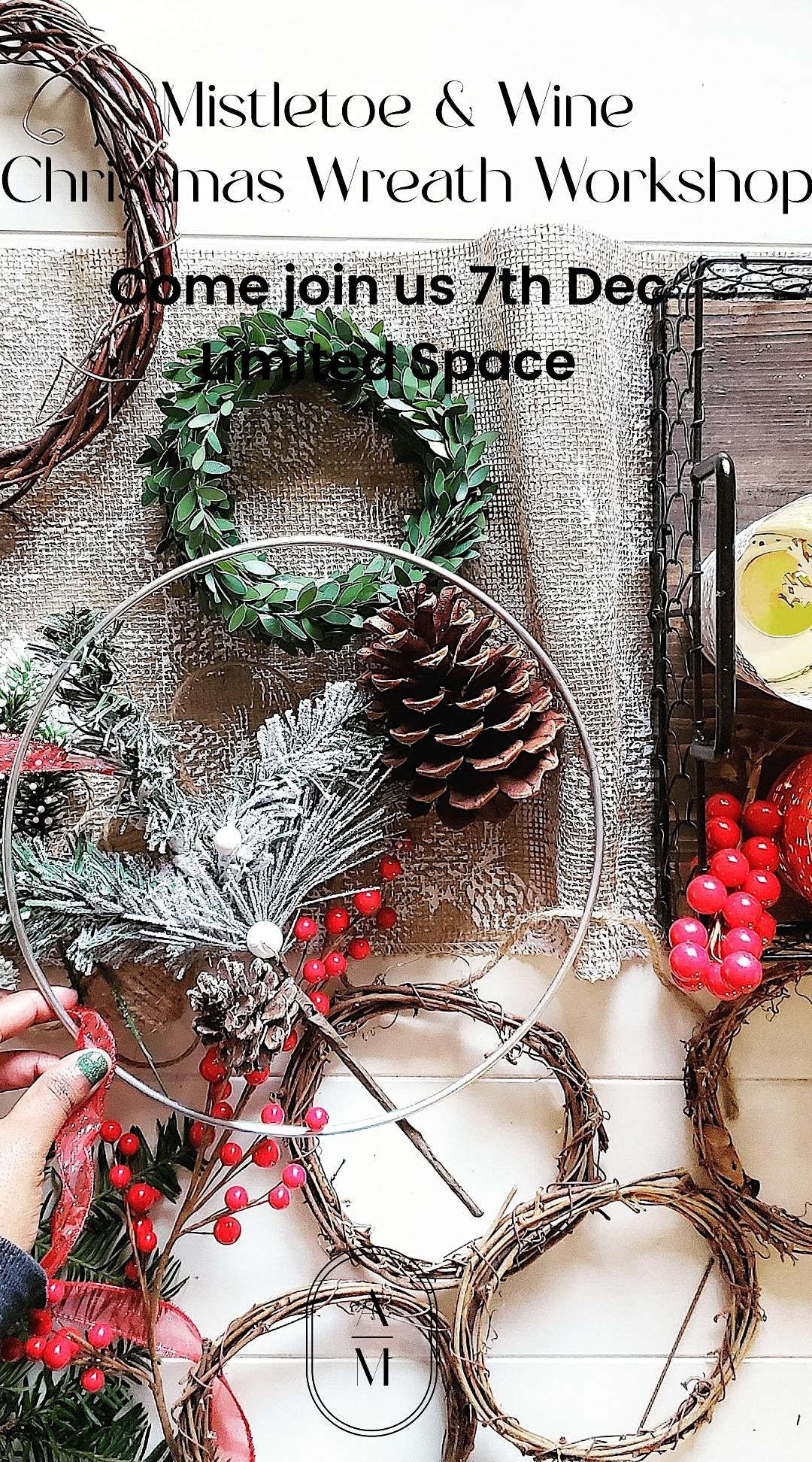Copy of Mistletoe & Wine Christmas Wreath Workshop, The Foxhunter Pub ...