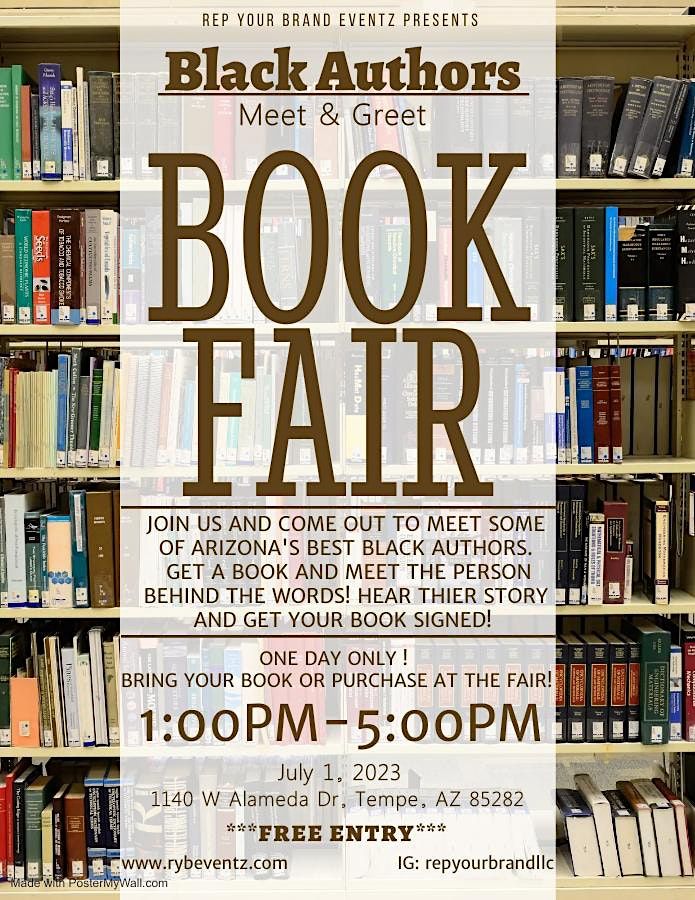 Black Authors Meet&Greet Book Fair, 1140 W Alameda Dr, Tempe, 1 July ...