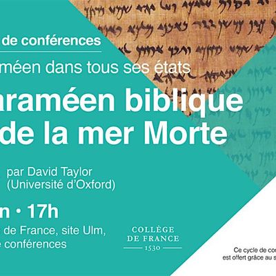 L’araméen biblique et de la mer Morte, Collège de France, site Ulm ...