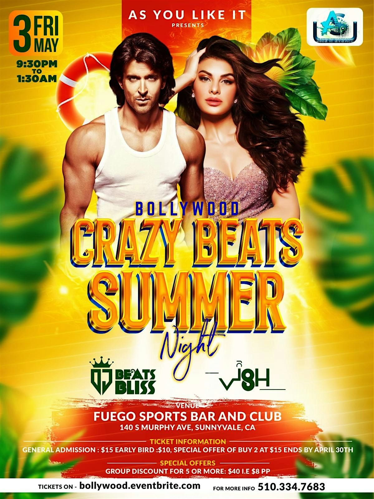 3rd May, BOLLYWOOD CRAZY BEATS, DJ BEATS BLISS & DJ VISH, Fuego Sports ...