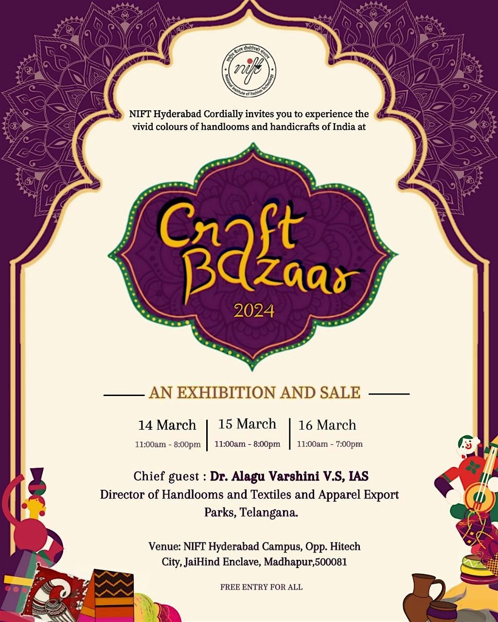 Craft bazaar 2024, National Institute of Fashion Technology, Hyderabad ...