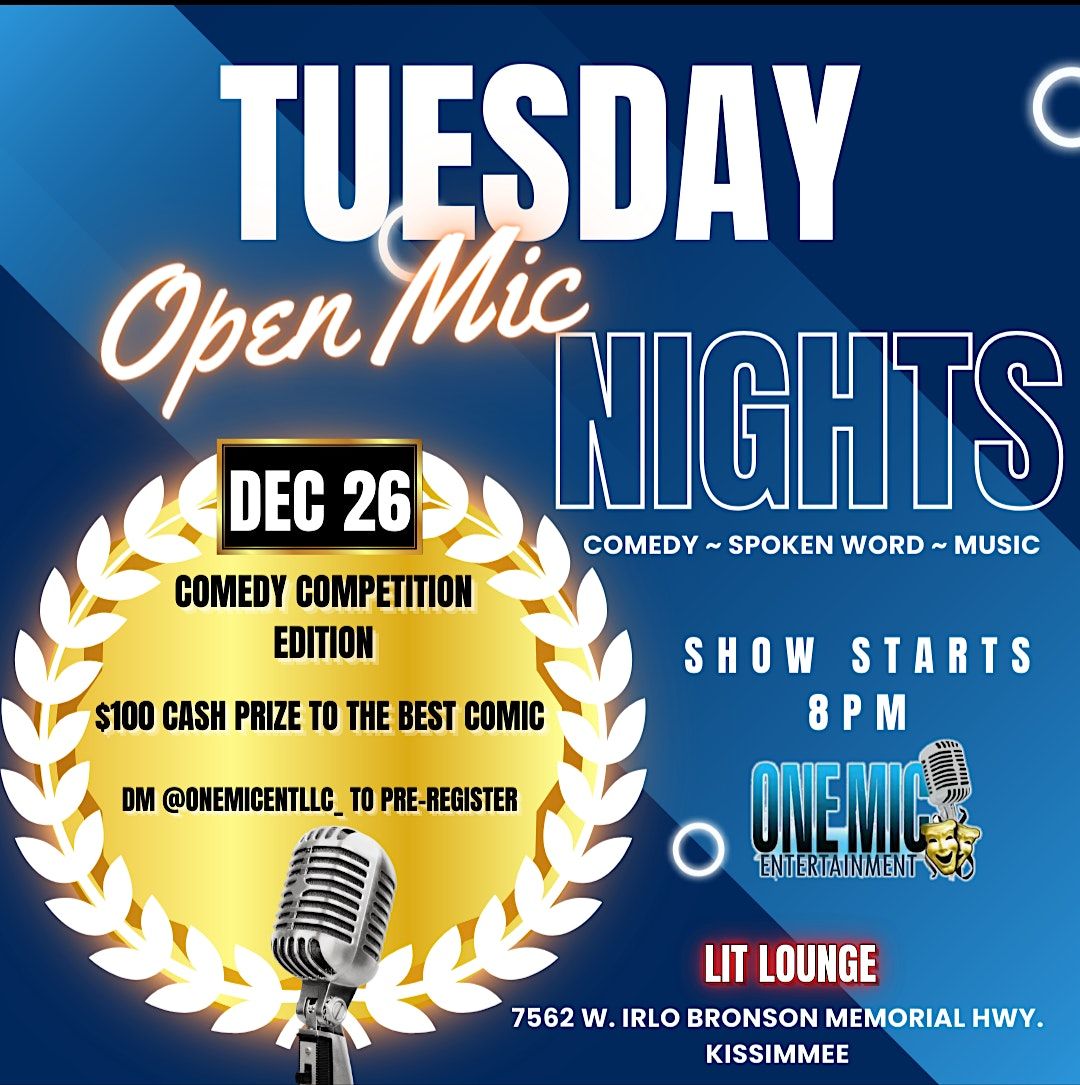 Lit Lounge Comedy Competition Open Mic, LIT LOUNGE, West Irlo Bronson ...