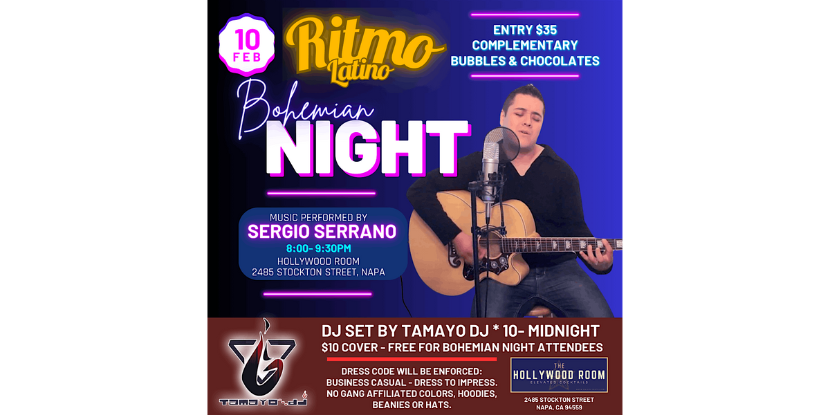 Ritmo Latino: Bohemian Night with Sergio Serrano with Tamayo DJ set ...