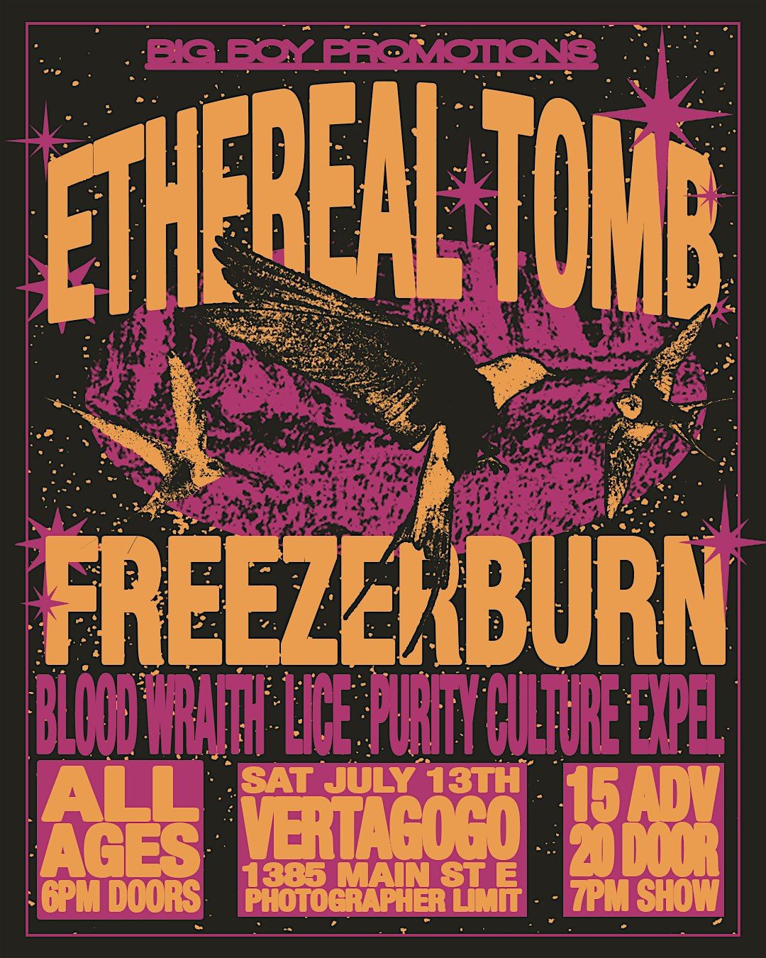 Ethereal Tomb w/ Freezerburn, Blood Wraith, Lice, Purity Culture ...