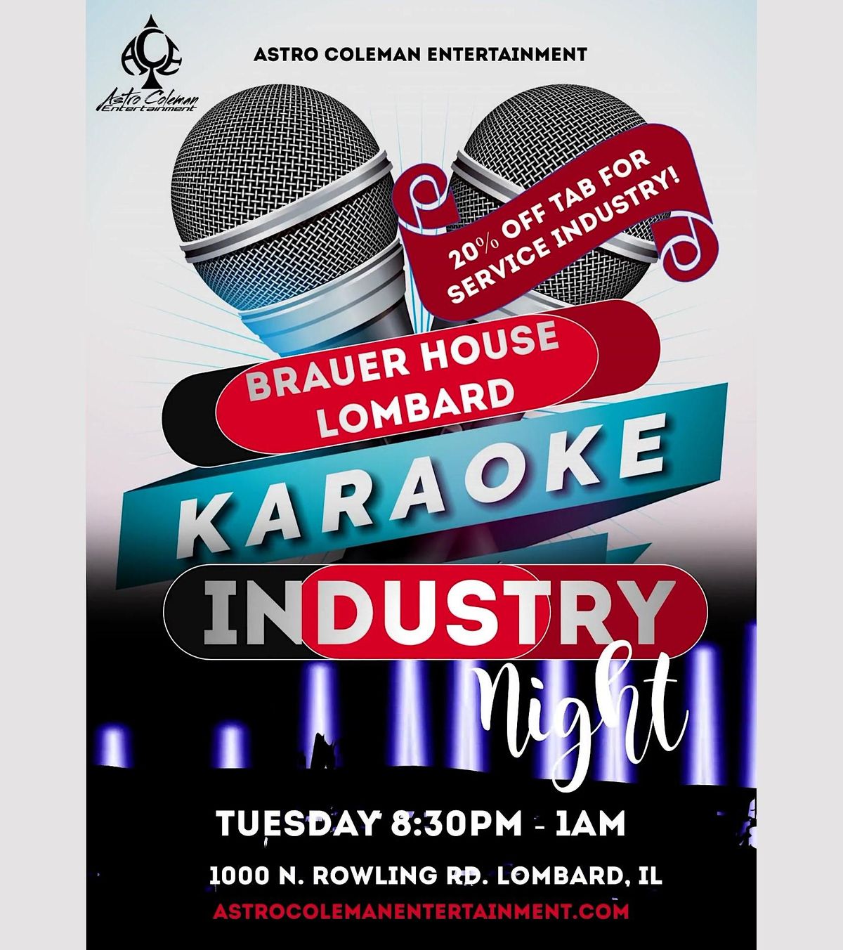 Karaoke Tuesdays & Service Industry Night at Brauer House Lombard ...
