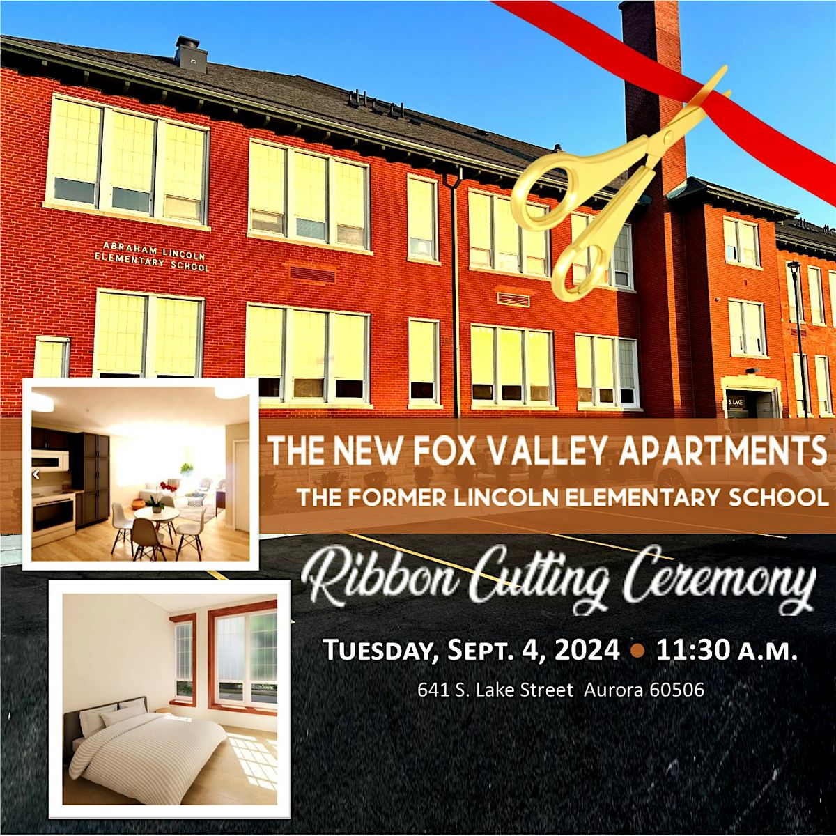 RIBBON CUTTING: The new Fox Valley Apartments at the former Lincoln School, 641 S Lake St ...
