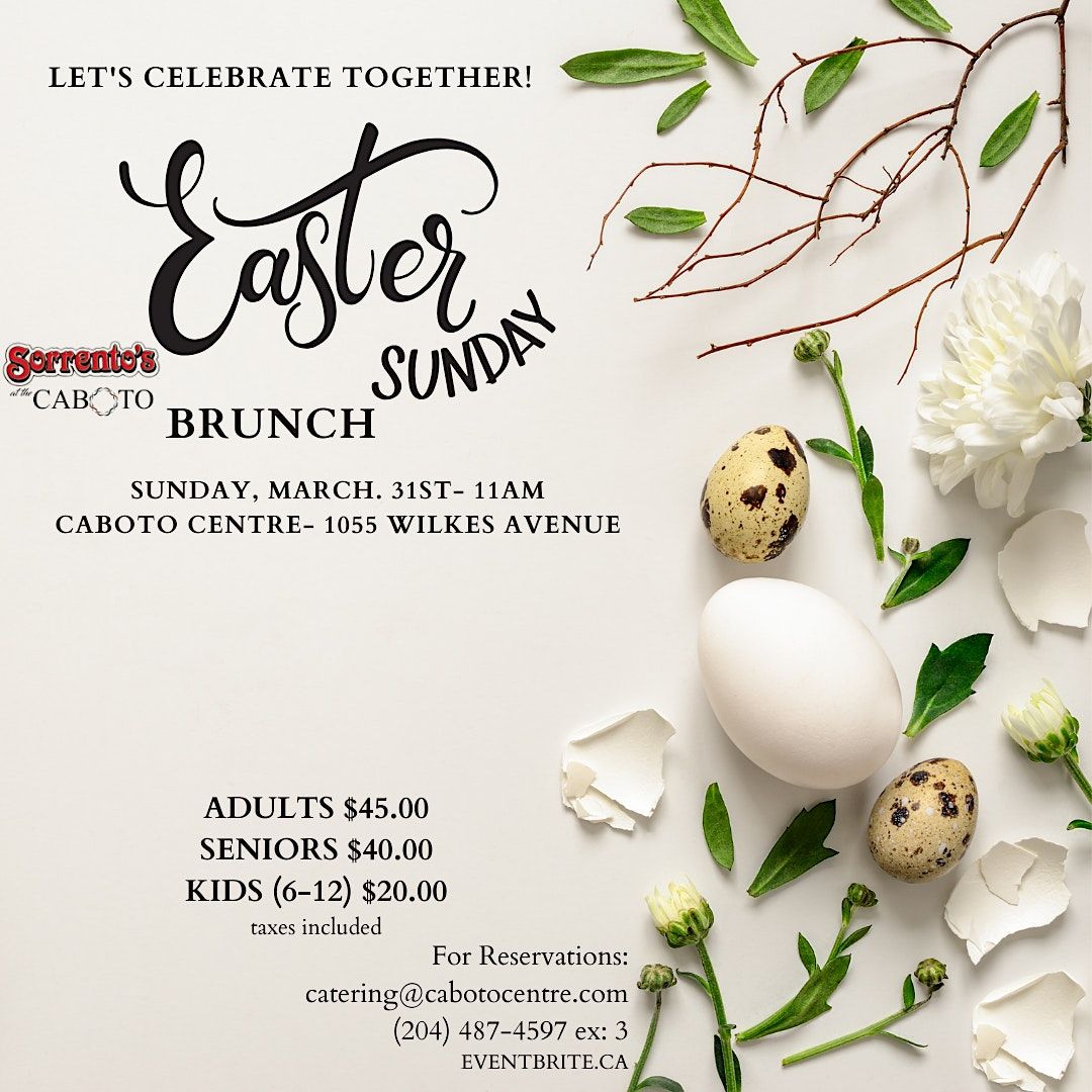 EASTER BRUNCH, Centro Caboto Centre, Winnipeg, 31 March 2024 | AllEvents