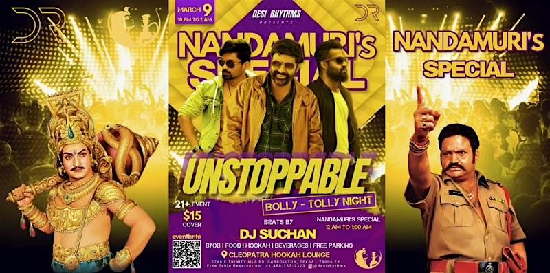 Nandamuris special "Unstoppable" Bolly-Tolly Night with "DJ SUCHAN ...