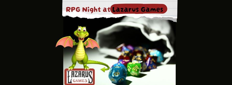 RPG Night at Lazarus Games!, Lazarus Games, Harrisburg, 6 June 2023 ...
