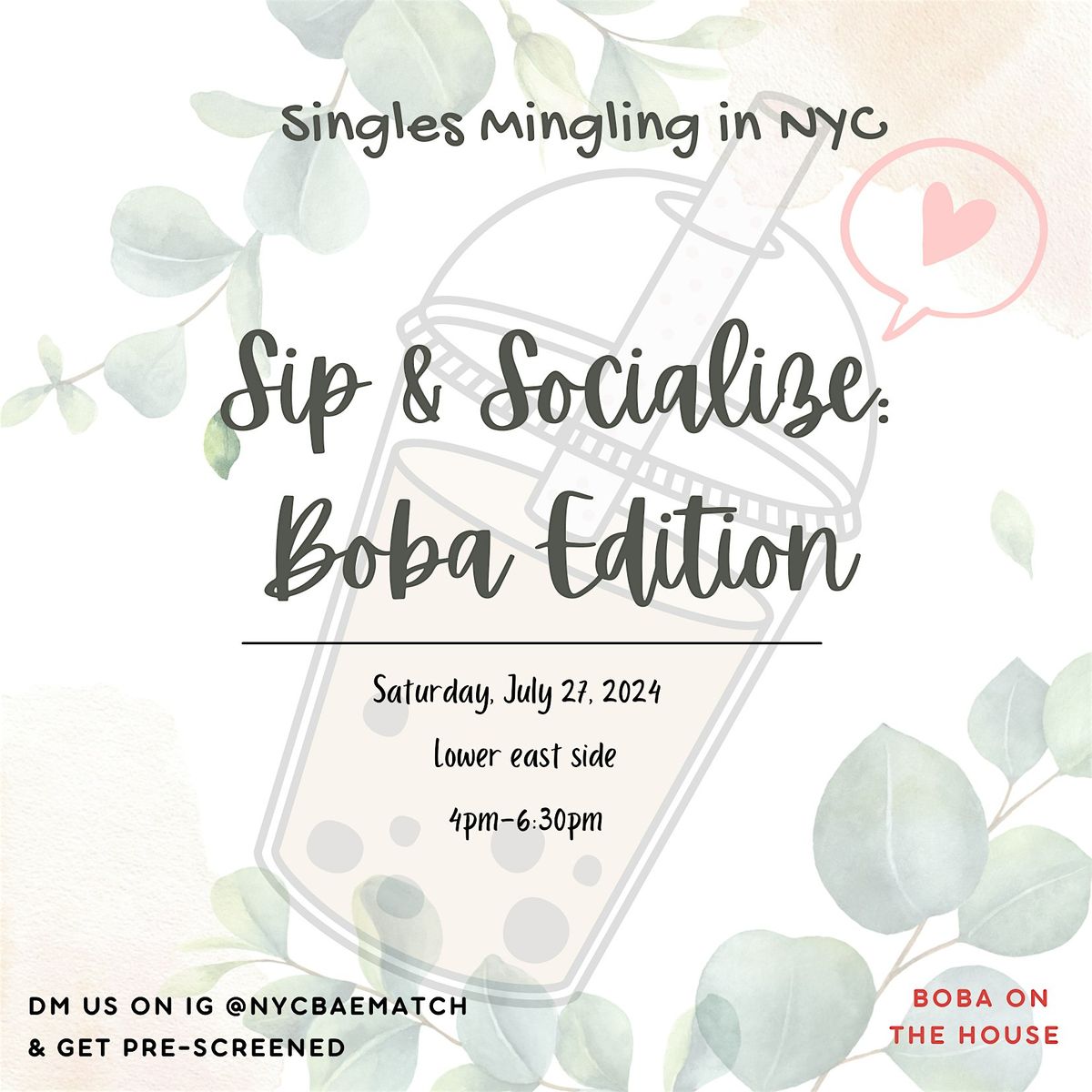 Singles Bubble Tea Event in NYC | Ages 20s-30s | Men Tickets, 27 July ...