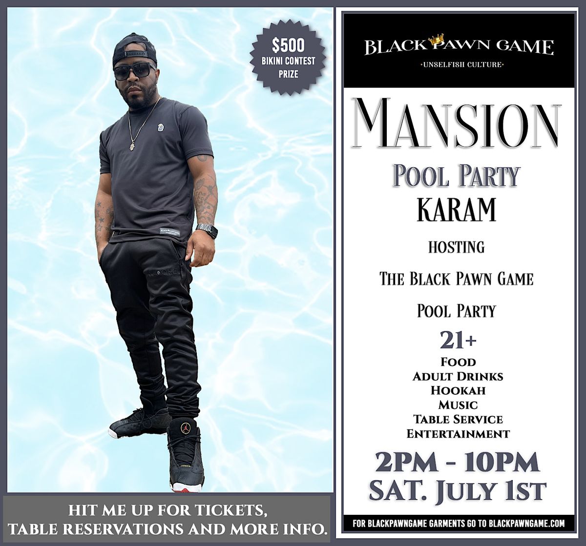 Karam host Black Pawn Game Mansion Pool Party!, 1 July 2023 | AllEvents.in
