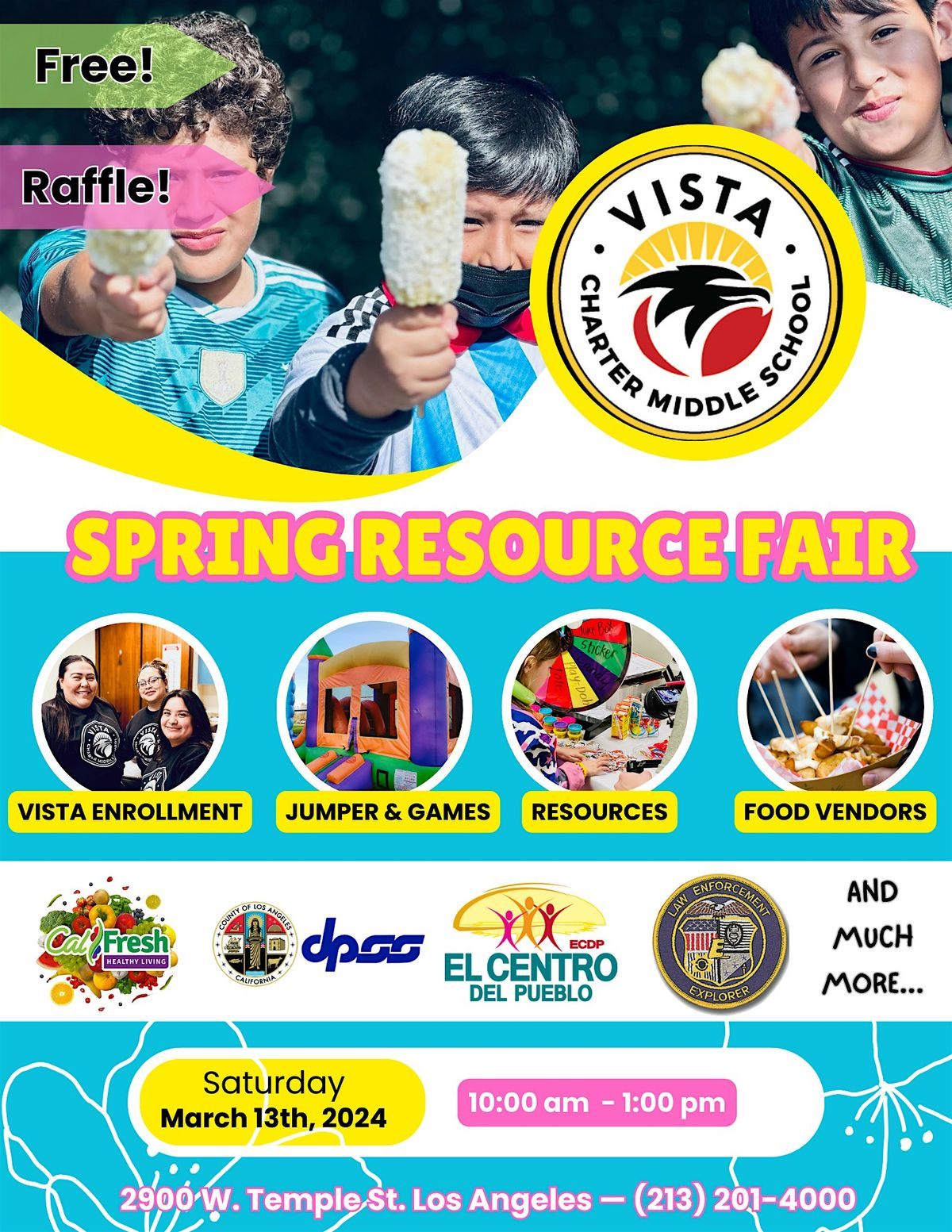 Vista Charter Middle School — Spring Resource Fair, 2900 W Temple St ...