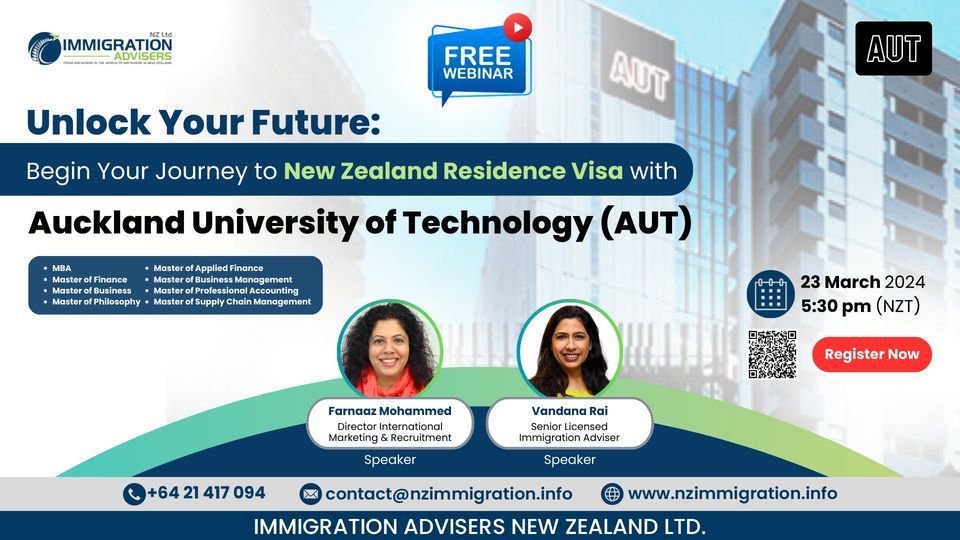 Free Webinar with Auckland University of Technology (AUT), Online event ...