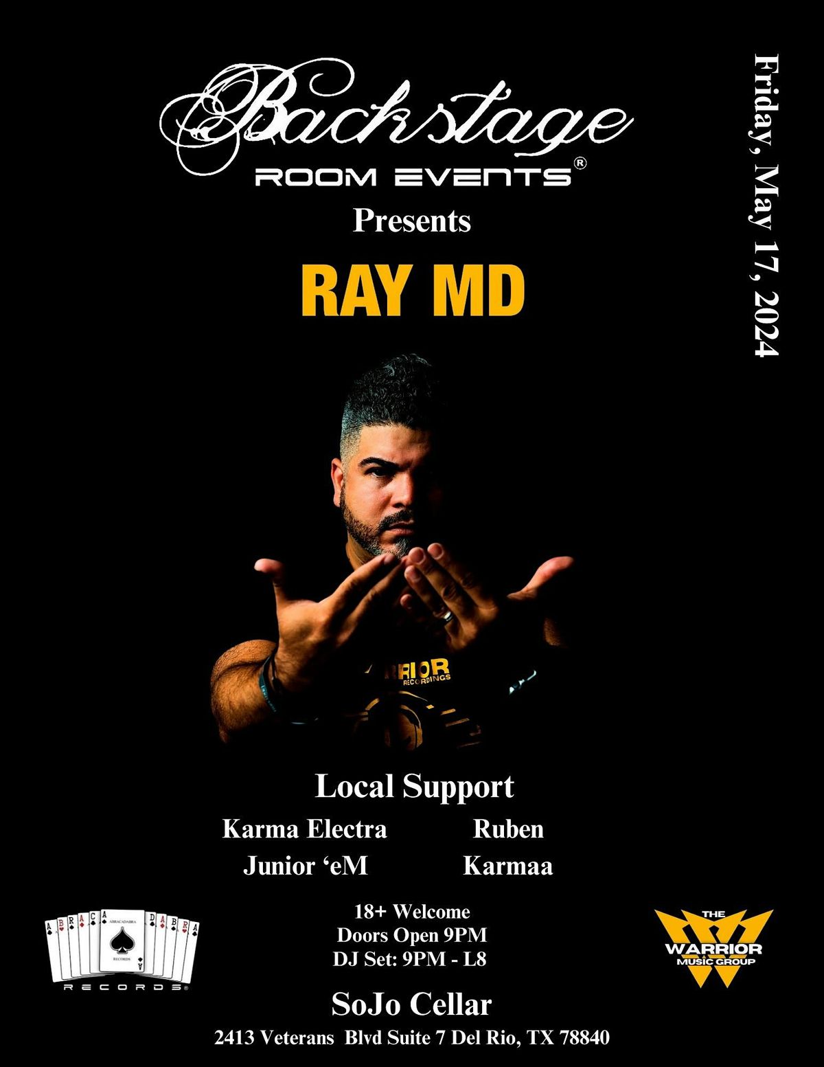 Ray MD at SoJo Cellar, SoJo Cellar, Del Rio, 17 May to 18 May | AllEvents