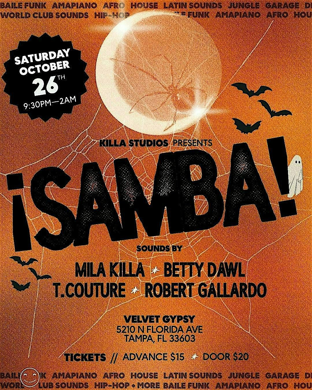 ¡ SAMBA !, Velvet Gypsy, Tampa, 26 October to 27 October | AllEvents