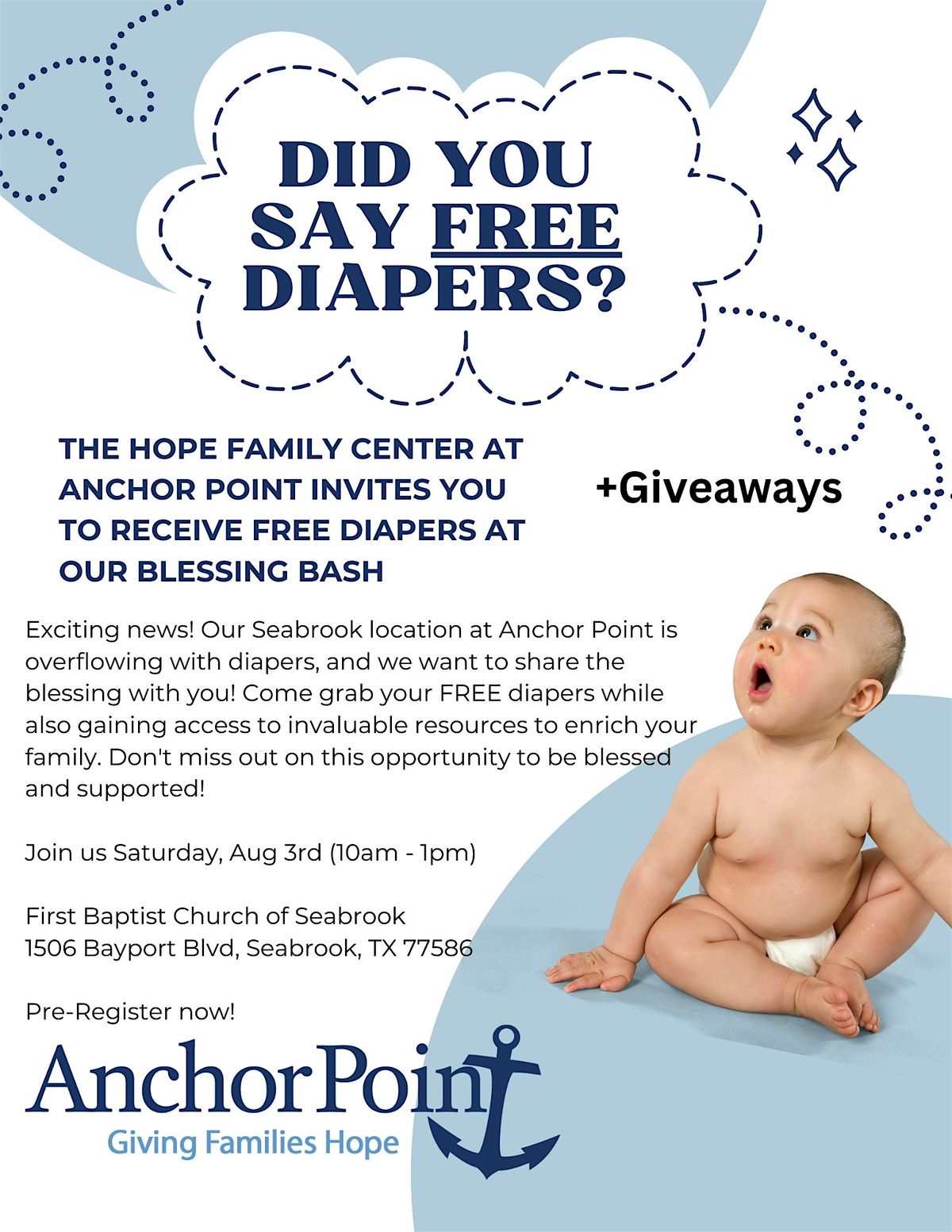 Anchor Point Diaper Blessing Bash, First Baptist Church of Seabrook, 3 ...