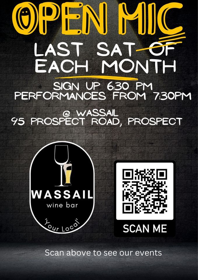 Open Mic Night @ Wassail, 95 Prospect Rd, Prospect, SA, Australia ...