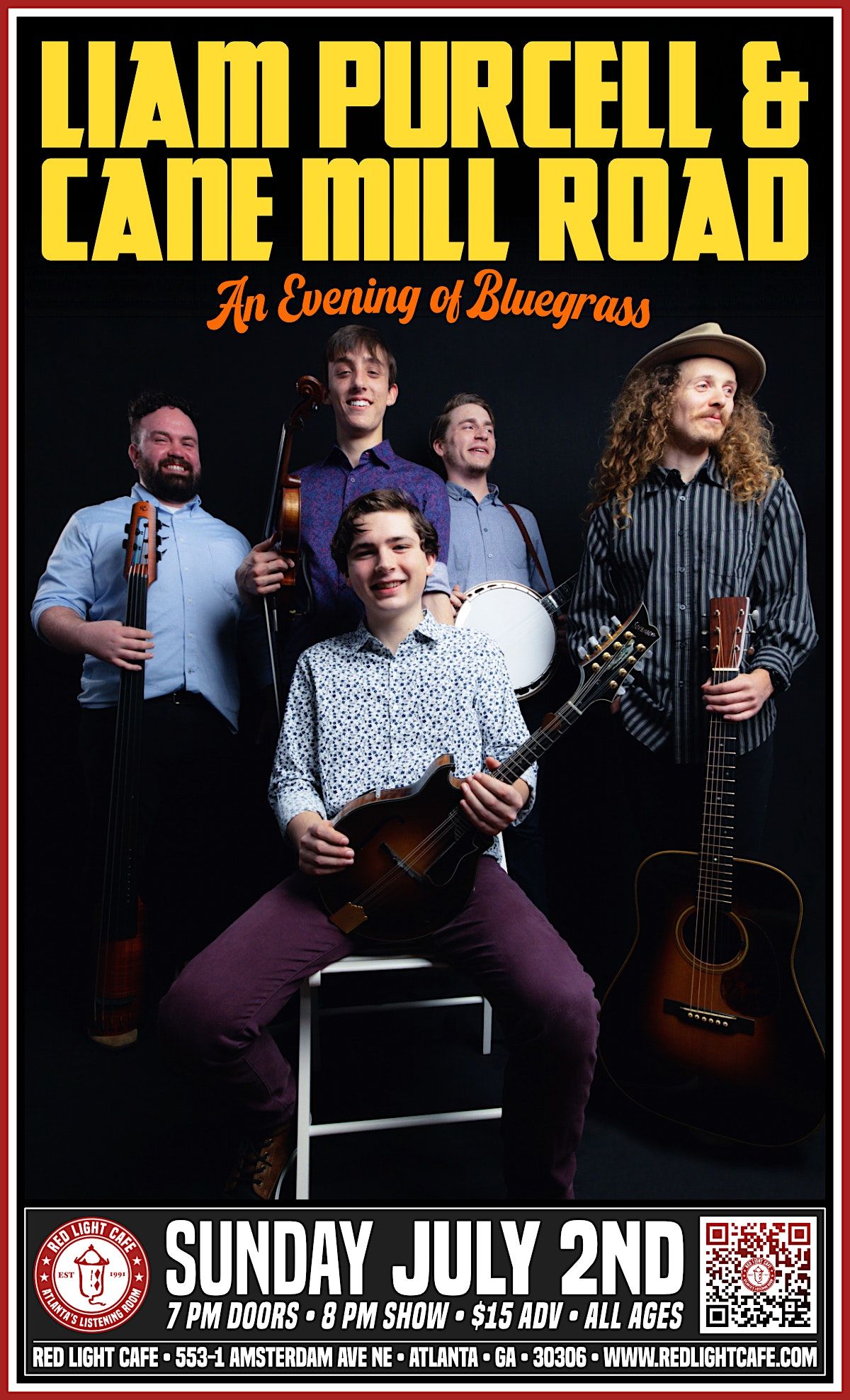 Liam Purcell & Cane Mill Road: An Evening of Bluegrass, Red Light Cafe ...