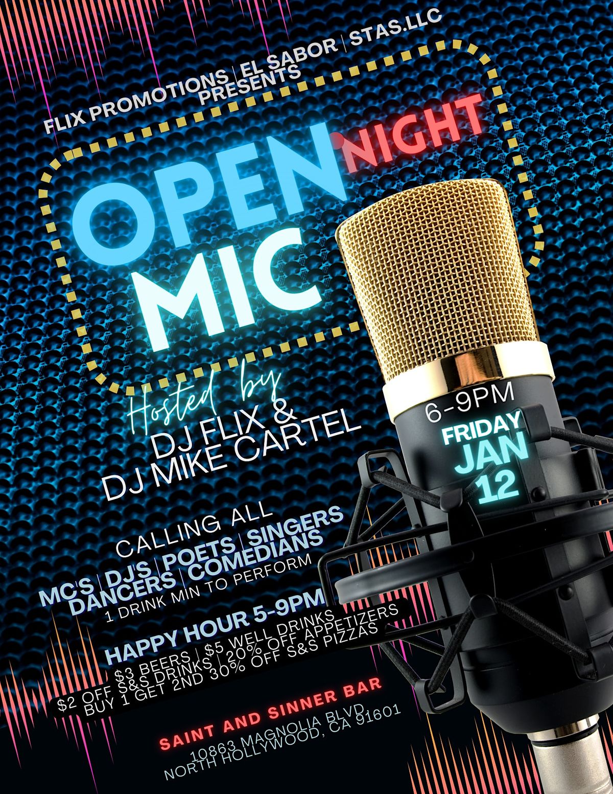Open Mic Night at Saint & Sinner, Saint and Sinner Restaurant Bar and ...