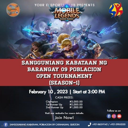 OPEN TOURNAMENT MLBB, Barangay 09 "NewTown" Catanauan, Quezon, Quezon ...