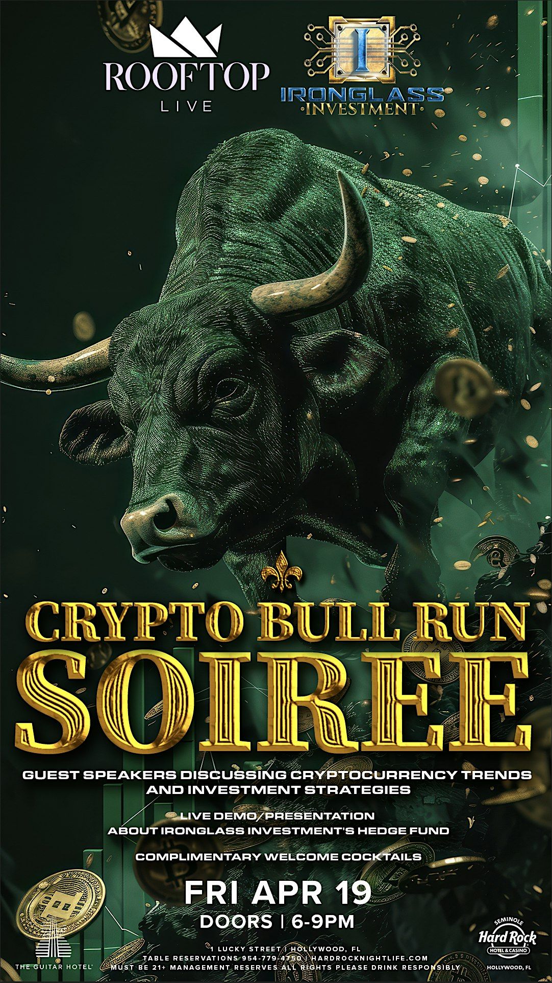 Crypto Bull Run Soiree (Networking, Free Entry, Bitcoin Halving), DAER Nightclub, Hollywood, 19 ...