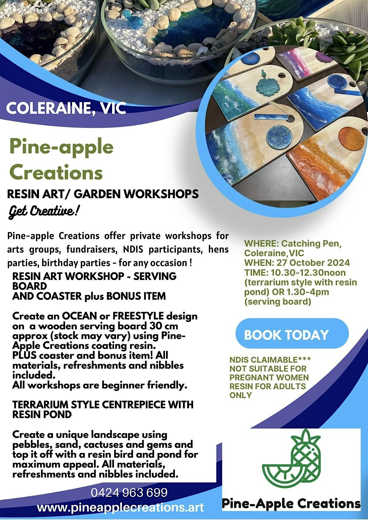 Resin art workshops (COLERAINE), Catching Pen, Coleraine, 27 October ...