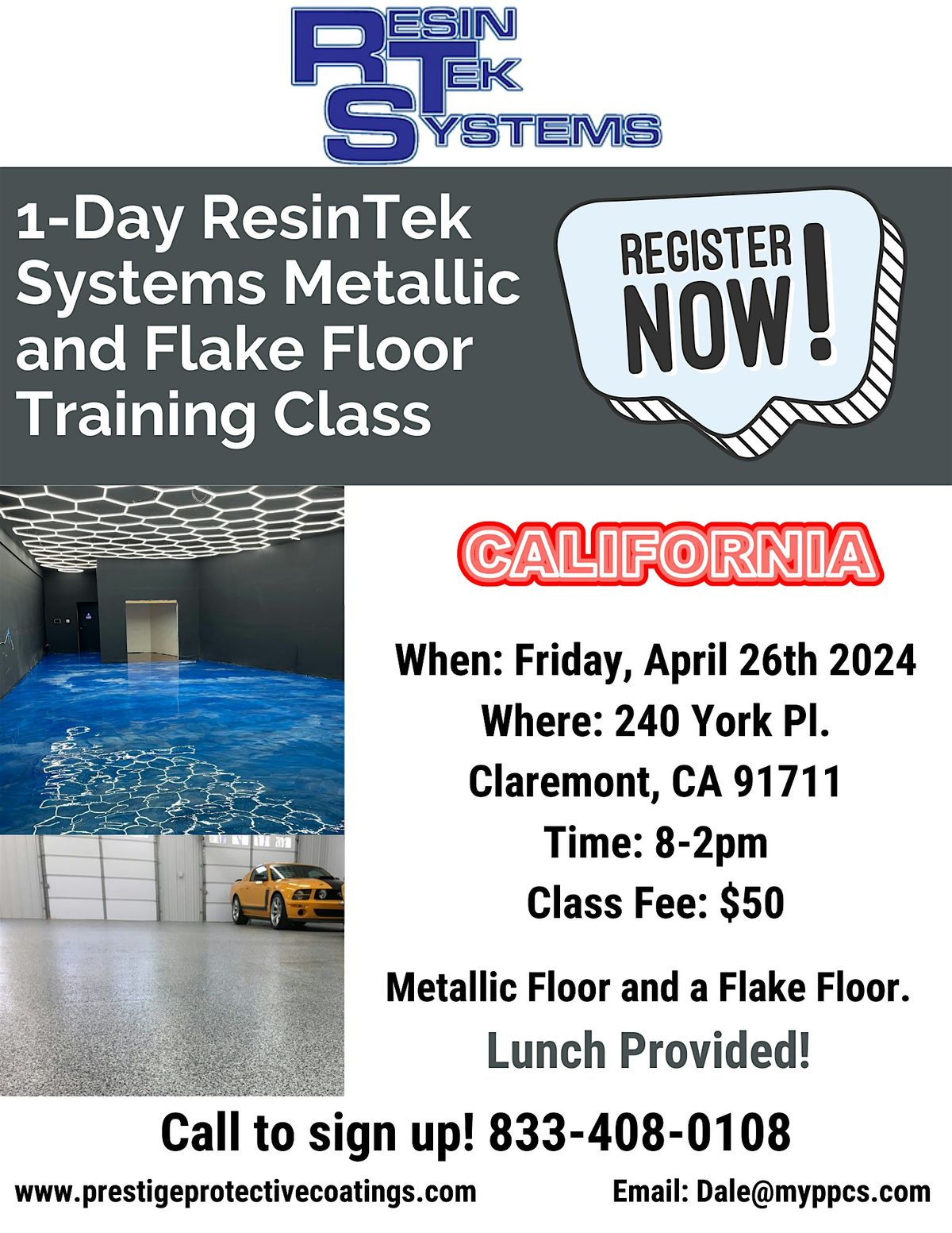 CALIFORNIA- METALLIC EPOXY 1-DAY CLASS, 240 York Pl, Claremont, 26 ...