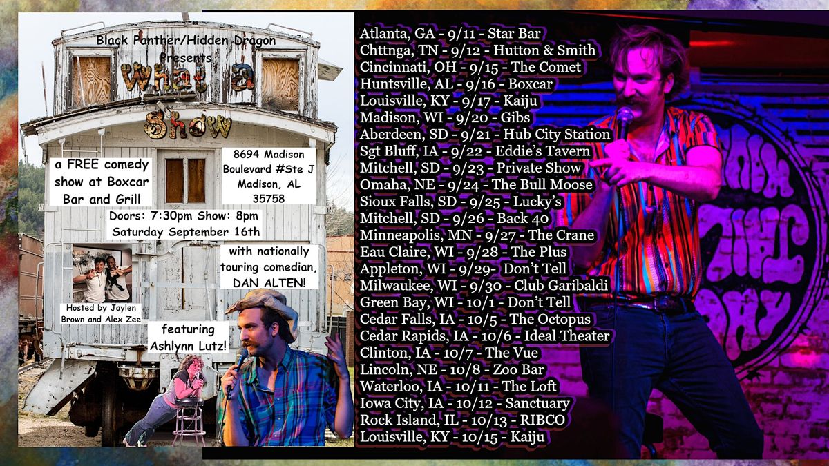 Good Stand Up Comedy with Dan Alten, THE BOXCAR Bar and Grill, Madison ...