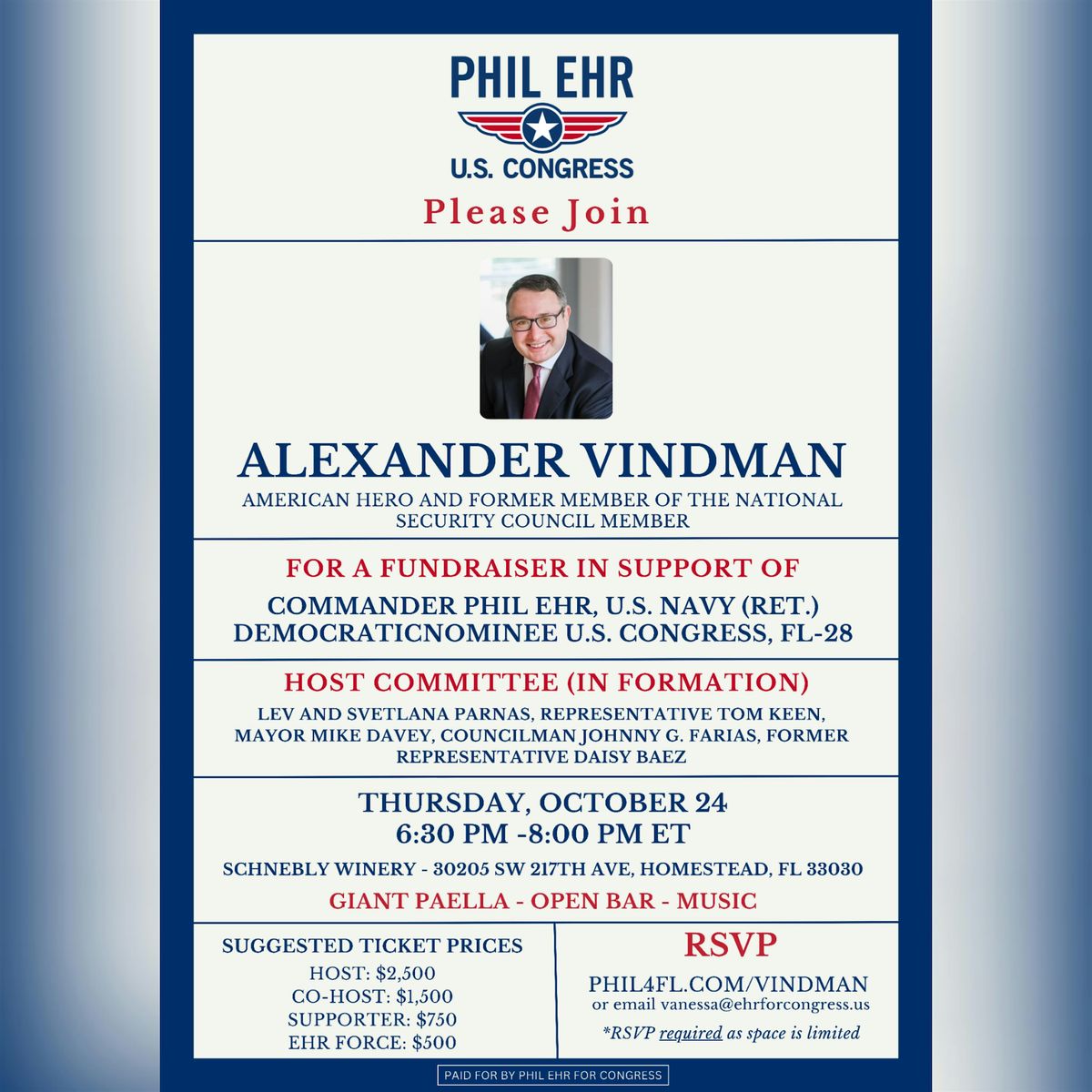 Meet-and-Greet Ret. U.S. Army Lt. Col. Alexander Vindman & Phil Ehr ...