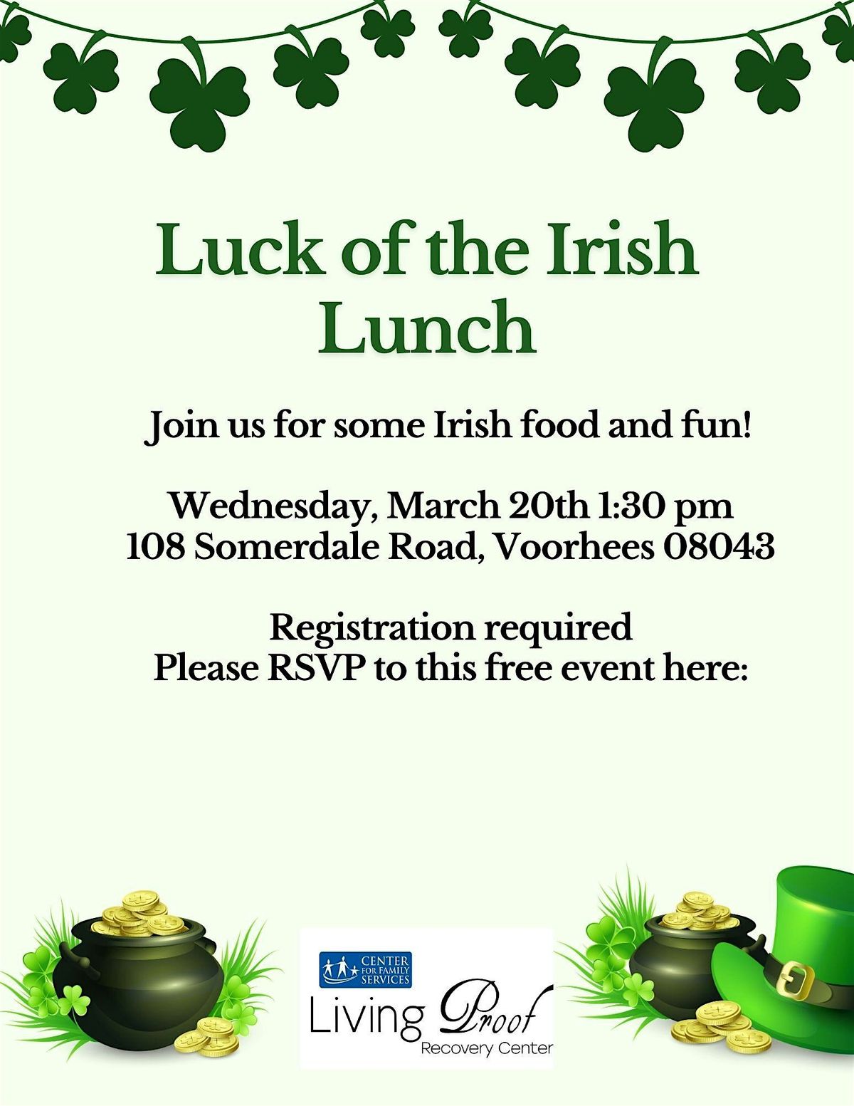 Luck of the Irish Lunch, 108 Somerdale Rd, Voorhees Township, 20 March ...